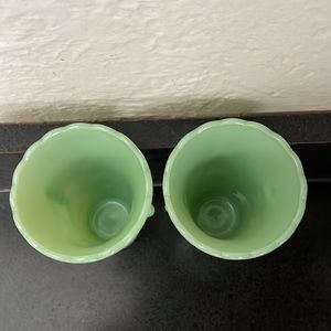 Jadeite Fire King | Accents | Vintage Jadeite Fire King Art Deco Vases ...